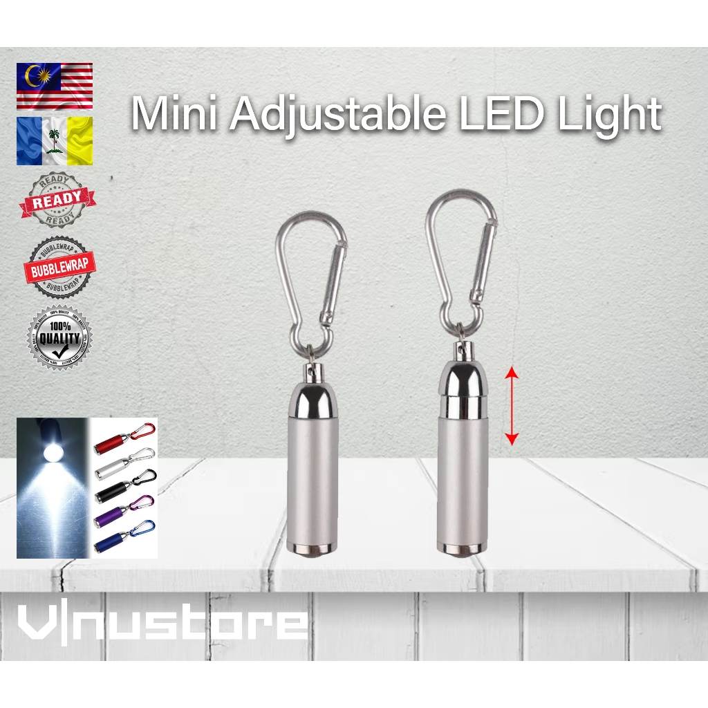 Mini LED Torch Light Adjustable Projector with Keychain Hook 1W Pocket ...