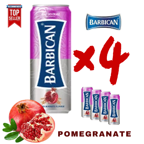 Barbican Can (250ml × 4 Pieces) 1 Box - Pomegranate (Non-Alcoholic ...