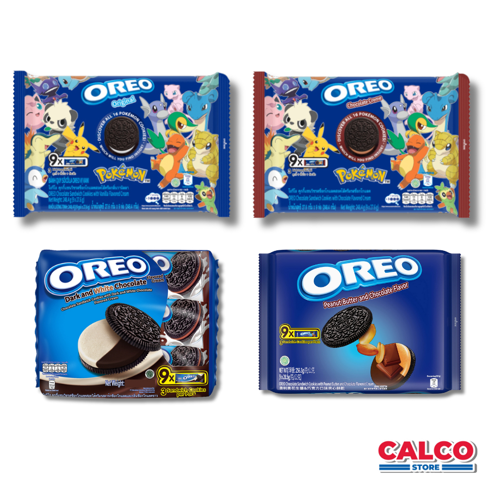 27.6g x 9pcs Oreo Chocolate Sandwich Cookies Vanilla Original ...