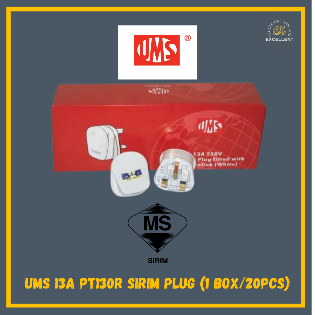 (SIRIM APPROVED) UMS 13A PT130R SIRIM PLUG TOP (1 BOX/20PCS) / UMS 15A ...