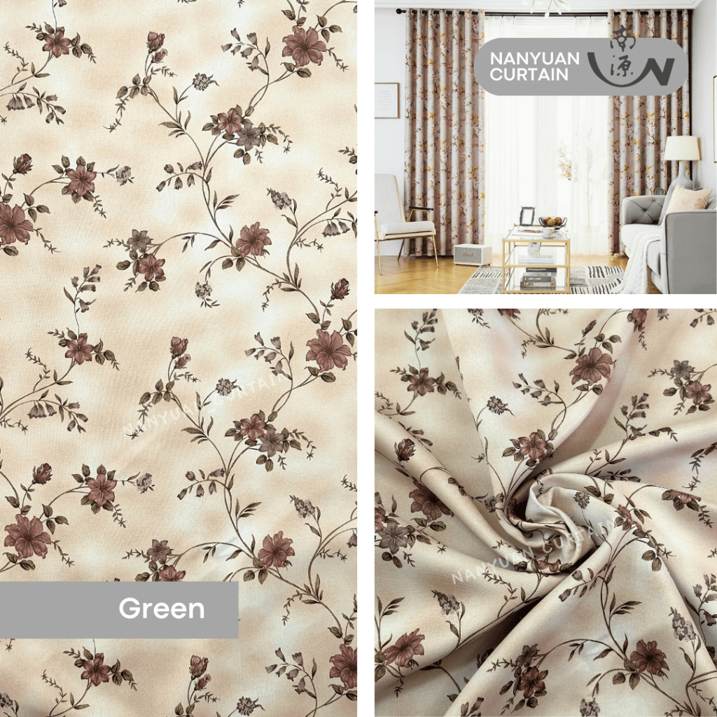 #NYC004 Fashion Classic Vintage Flower Linen Curtain Hari Raya | Raya ...