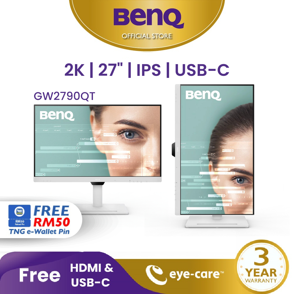 BenQ GW2790QT Home and Office Monitor (27"/IPS/75Hz/HDMI v1.4/Height ...