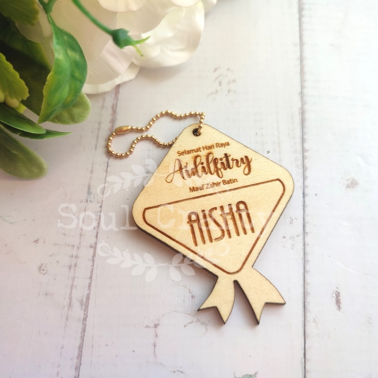Ketupat tag hadiah, peribadikan nama anda, Hari Raya Aildilfitri, gift ...