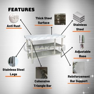 120CM/150CM(5FT)/180CM(6FT) X 60CM(2FT) Stainless Steel Kitchen ...