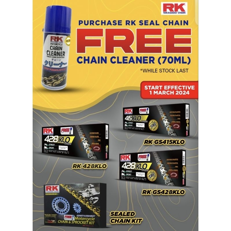 RK Gold O-Ring Chain/ Rantai O-Ring Gold GS428KLO X 122L, 132L | Shopee ...