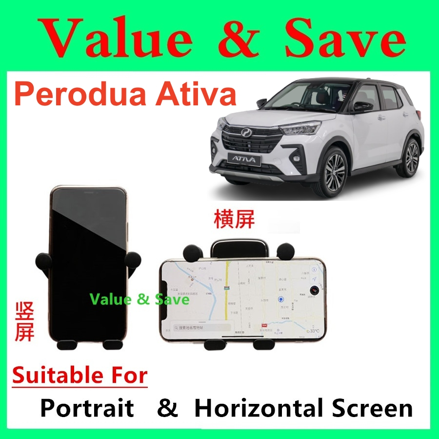 Perodua Ativa Custom Fit Gravity Phone Holder Air Vent Aircond Mobile ...