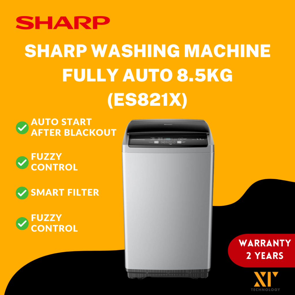 SHARP WASHING MACHINE FULLY AUTO 8.5KG (ES821X) | Shopee Malaysia