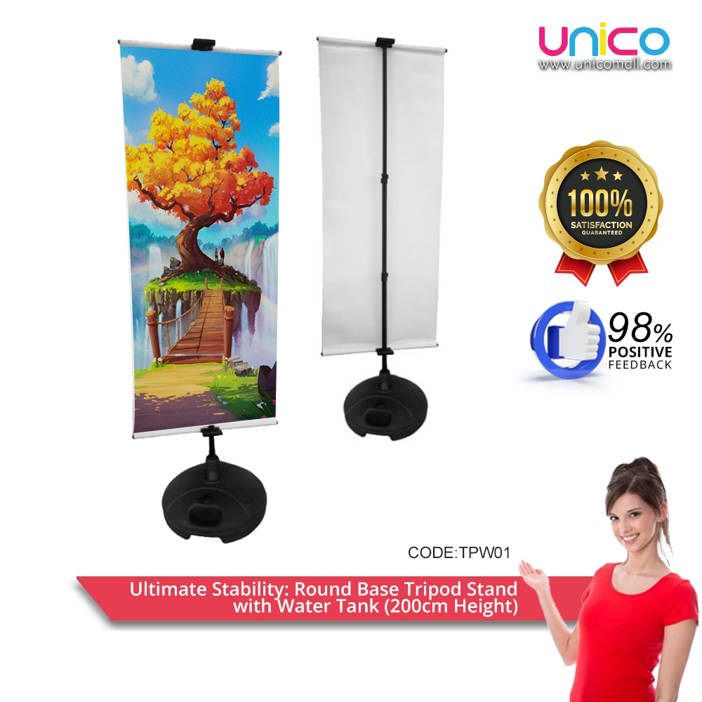 Stable Round Base Tripod Bunting Banner Poster Stand with Water Tank ...