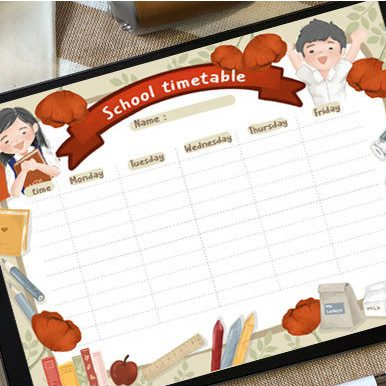 [C96] Printable School Time Table with Stickers | Shopee Malaysia