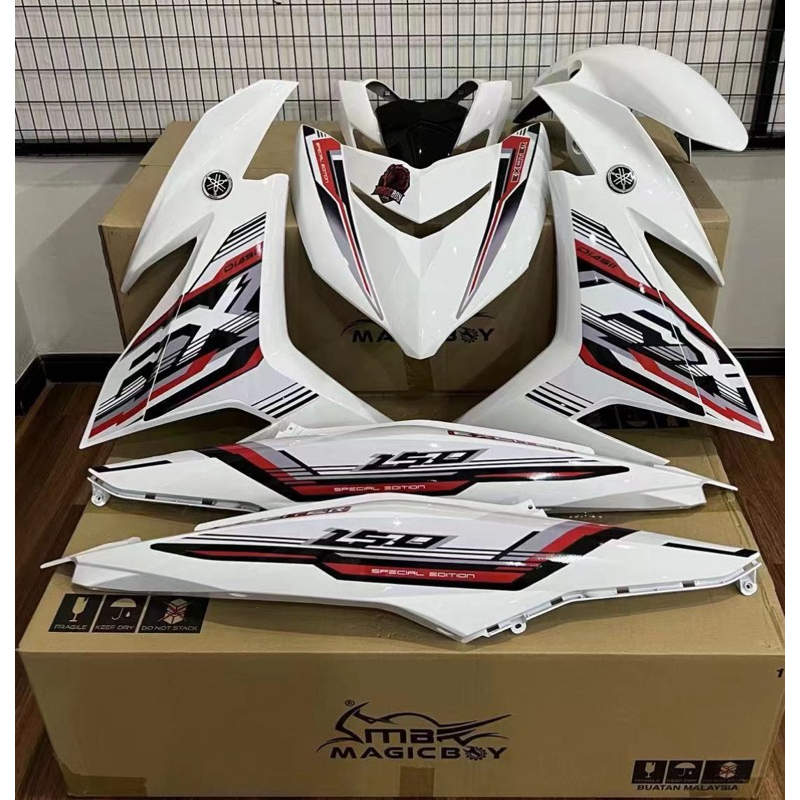 MAGIC BOY Y15ZR Y15 V2 EXCITER (2) WHITE RED/ WHITE BODY COVER SET ...