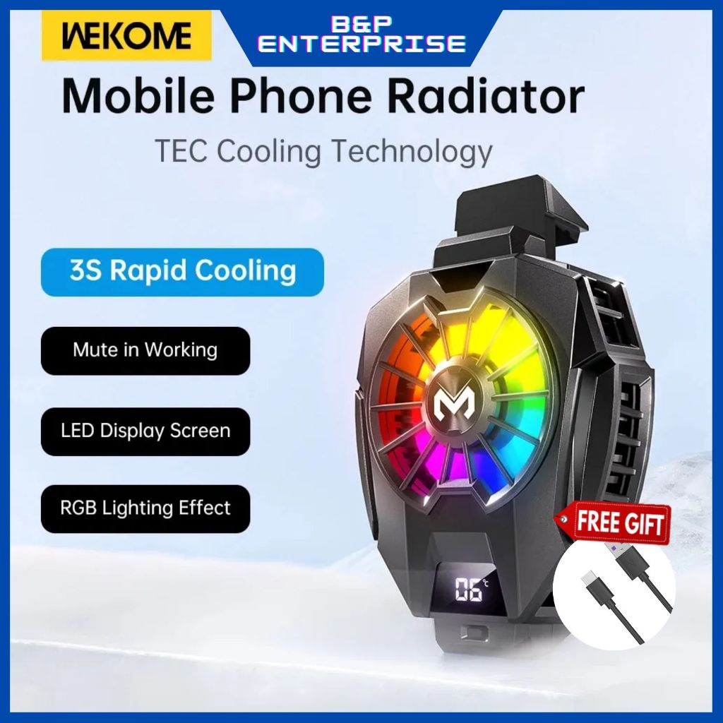 WEKOME Phone Cooler Mobile Cooling Fan Fun Cooler DL05 with Radiator ...