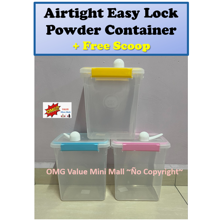 [Dutch Lady] Airtight Easy Locking Powder Container - 3.5L FREE Scoop ...