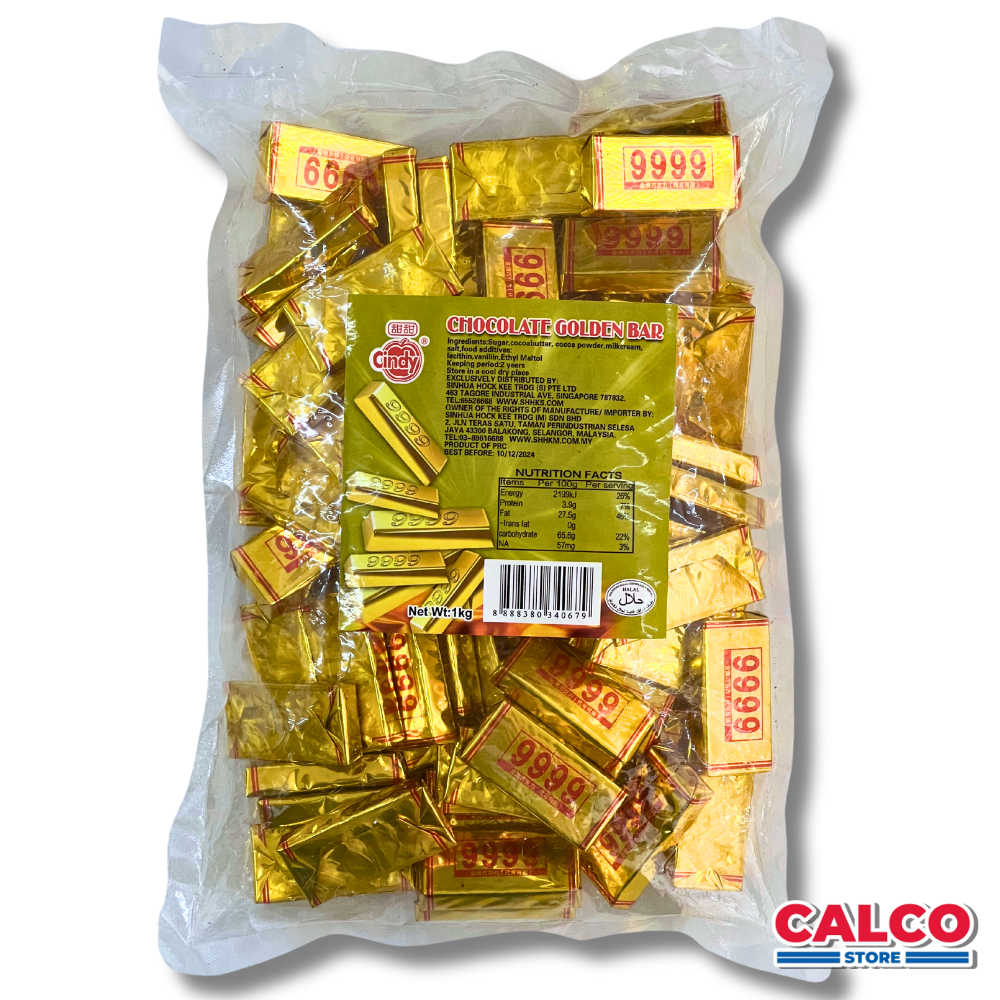 1kg Cindy 9999 Chocolate Golden Bar 甜甜金牌巧克力（代可可脂）Halal | Shopee Malaysia