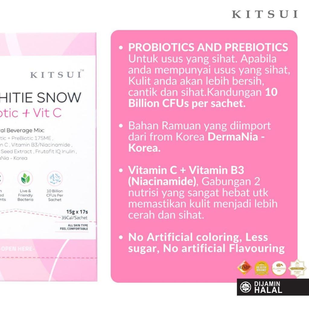 KITSUI Whitie Snow ProBiotic + PreBiotic + Vitamin C (17's x 15g ...