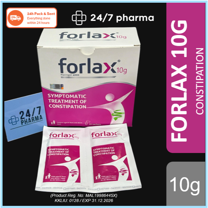 (1 Sachet) Forlax 10g Powder Oral Solution sachets Macrogol 4000 EP ...