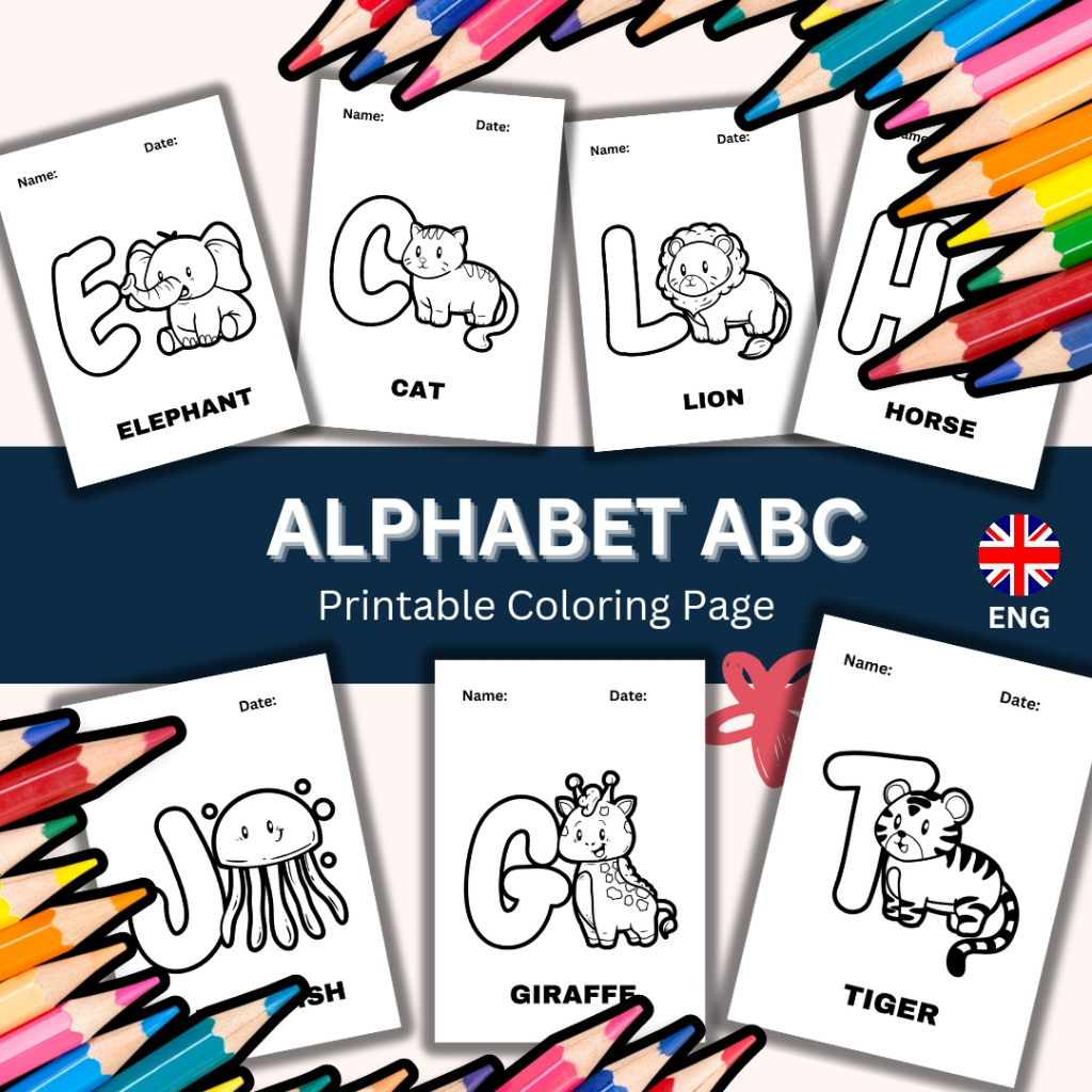 [PDF] Alphabet Abc Animals - Printable Coloring Book For Kids Adults ...