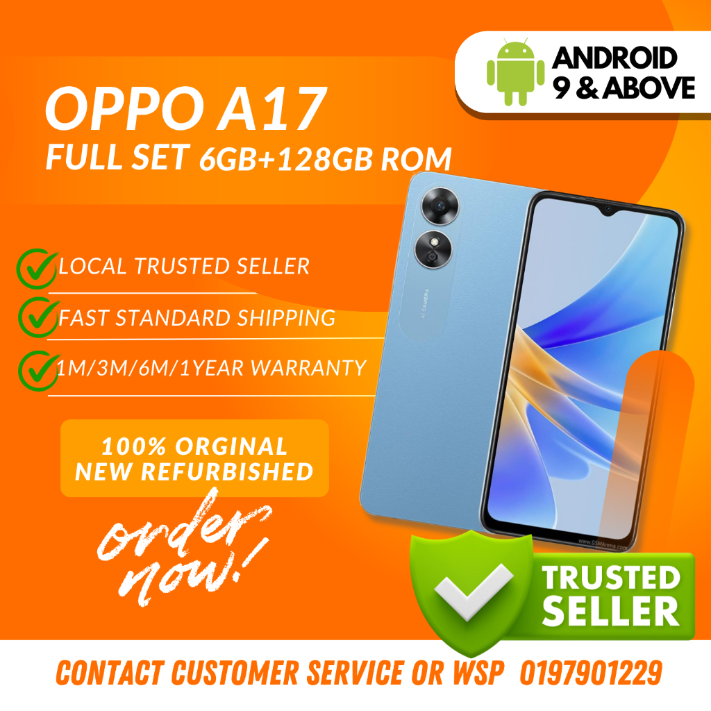 OPPO A17 4G LTE 6GB+128GB ROM NEW I Full Set Refurbished I Mobile Phone ...