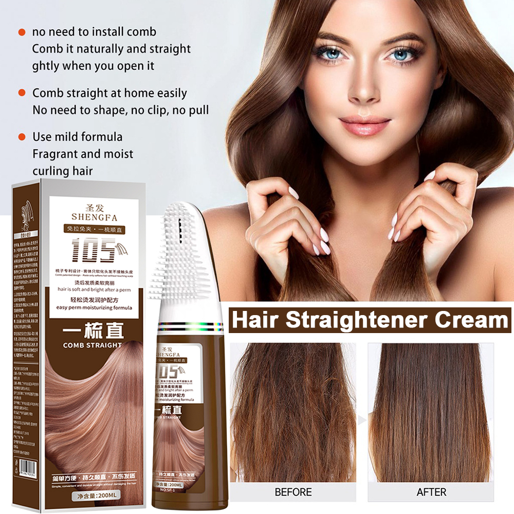 Collagen Hair Straightener Cream Smooth Hair Straightener Comb Hair ...