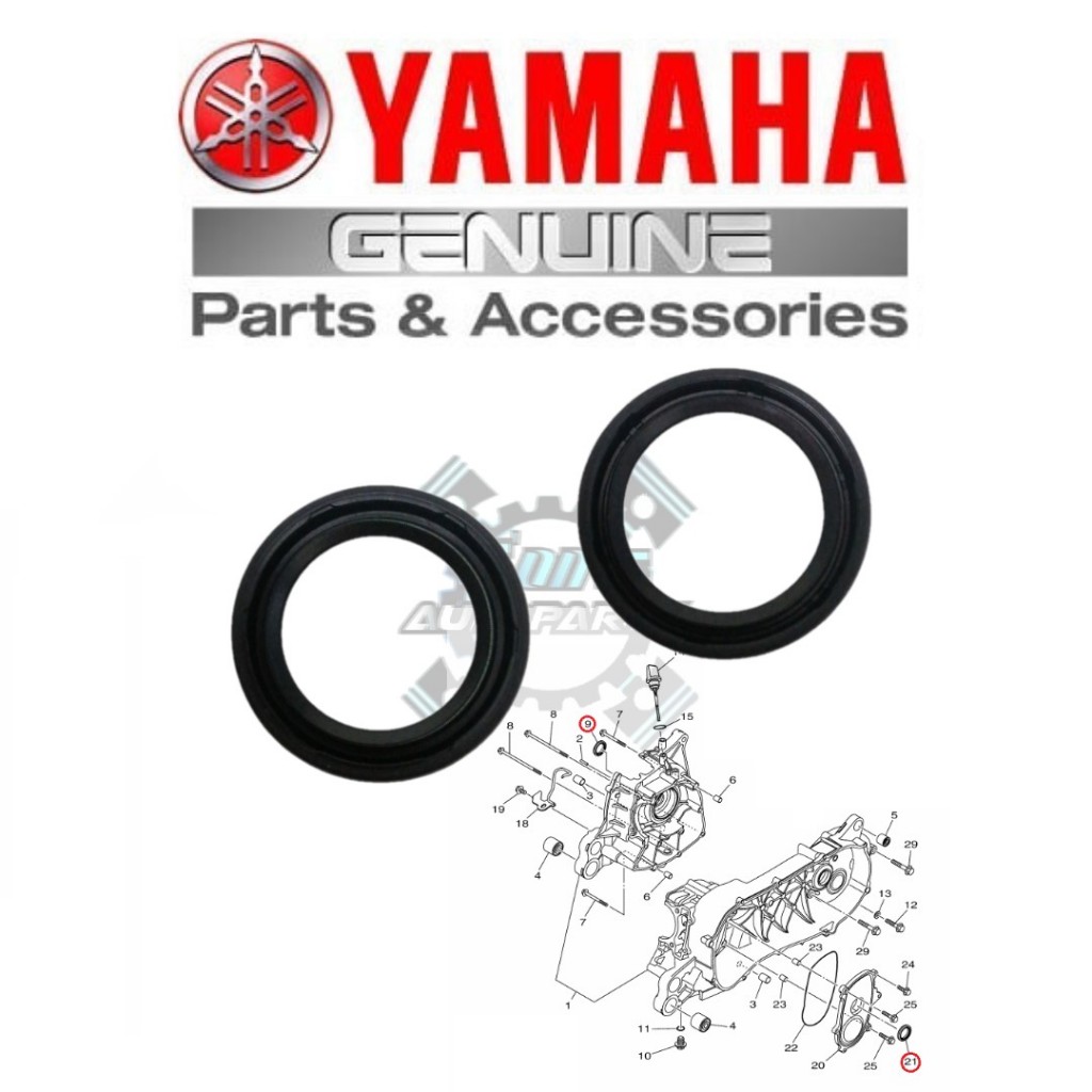 Oil Seal Crankcase / Crankshaft [ 93102-24802 / 93102-22829 ] 100% ...