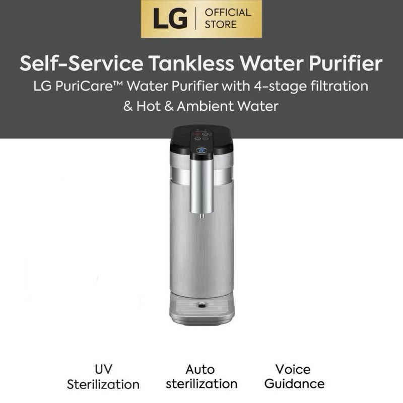 LG PuriCare Tankless Water Purifier WD216AN with 4-Stage Filtration Hot ...