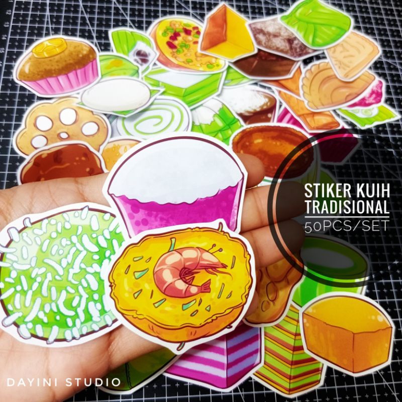 50pcs Sticker Kuih Tradisional Melayu Malaysia | Stiker Traditional ...