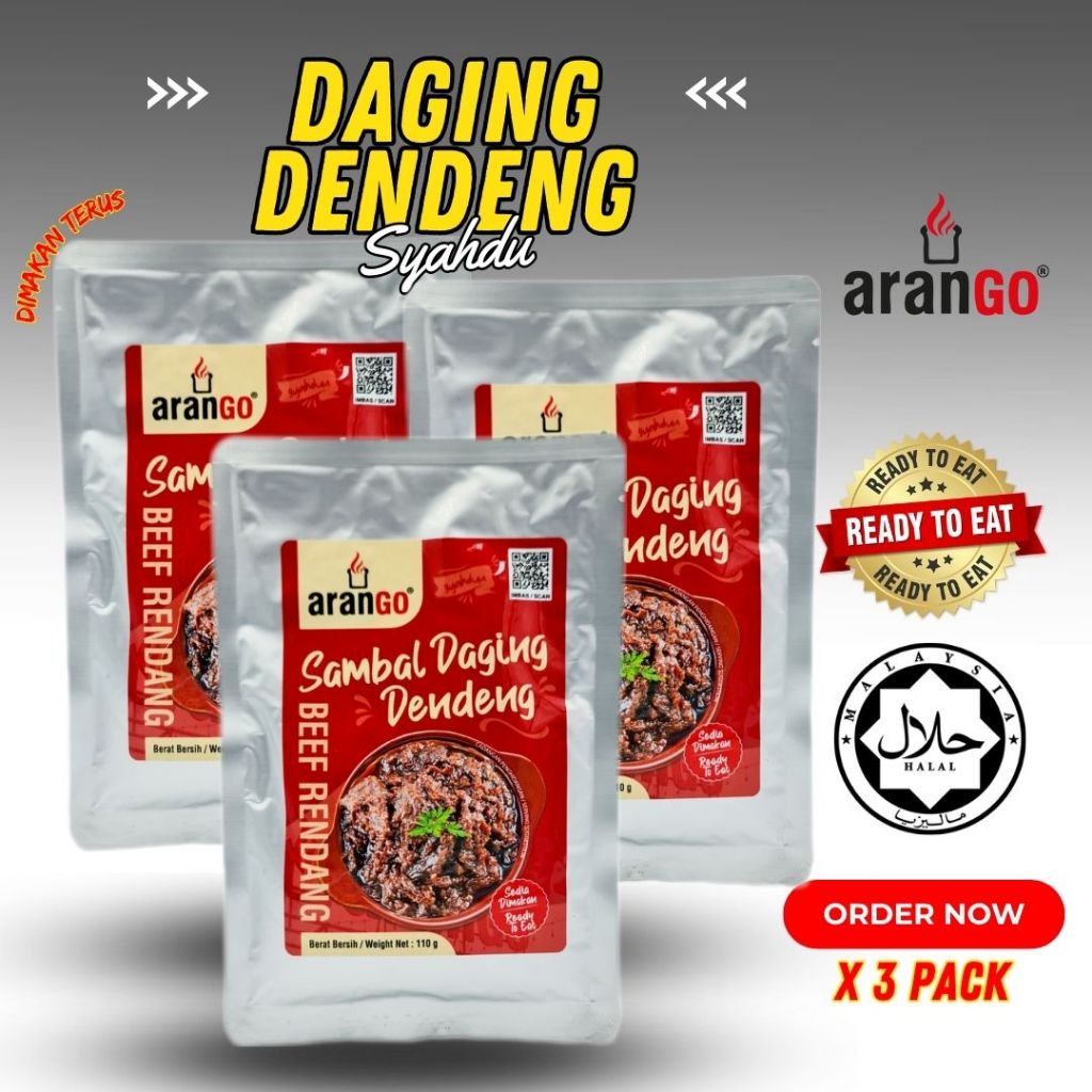 ARANGO Daging Dendeng Syahdu (Kombo 3 pek) | Shopee Malaysia