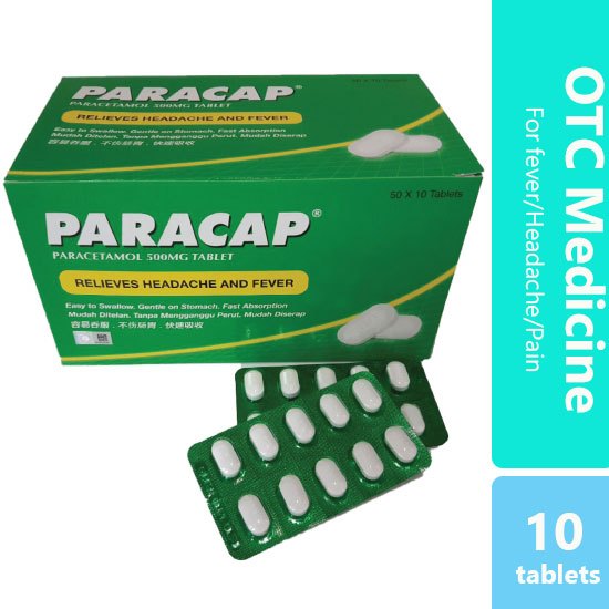 PARACAP (PARACETAMOL 500MG) 10'S -Long Expiry | Shopee Malaysia