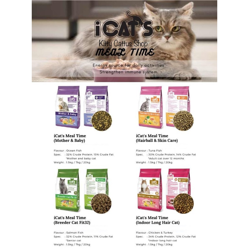 iCat's Meal Time Super Premium Cat Food ( 1.5KG ) iCats Cat Food ...