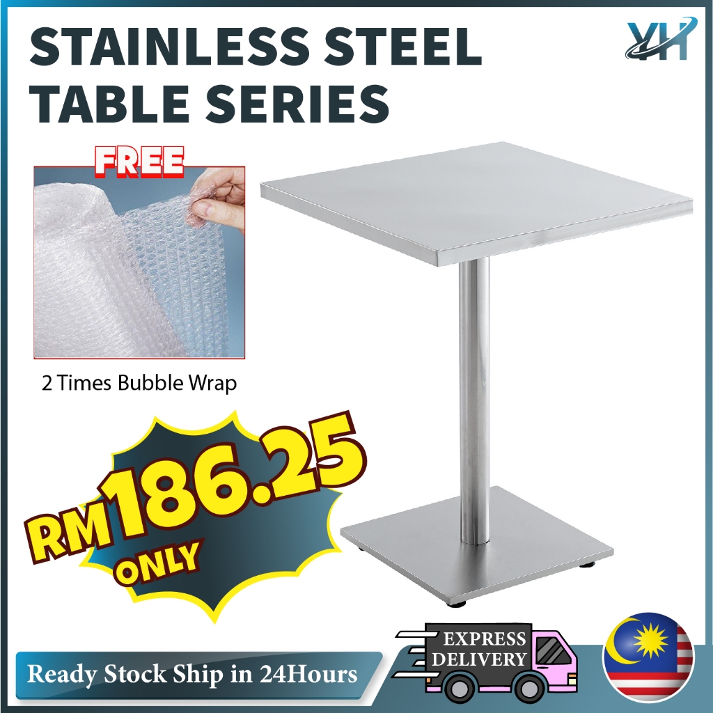 Meja Stainless Steel Working Table (Square) Meja Dapur / Dining Table ...
