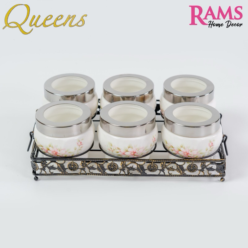 LIMITED STOCK l QUEENS PREMIUM PORCELAIN 7PCS CANISTER SET/FOOD STORAGE ...