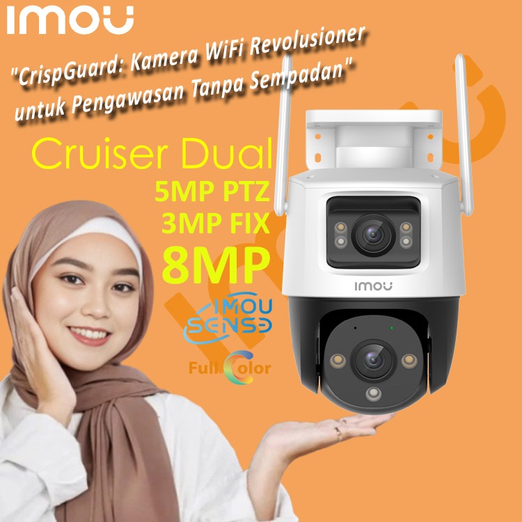 IMOU Cruiser Dual 2 Lens 3MP Fix 5MP PTZ CCTV Dual Lens 8MP Outdoor ...