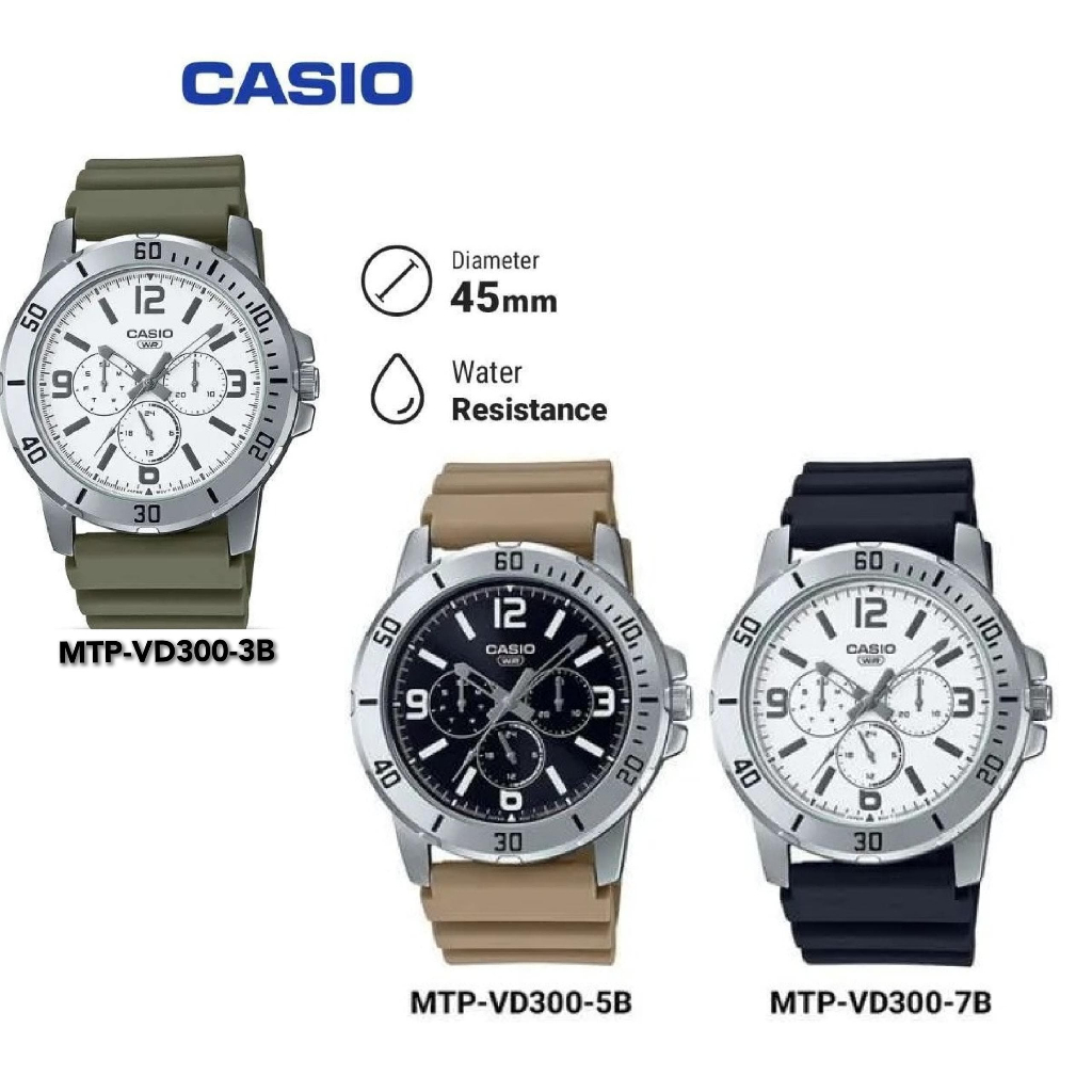 Casio Sport Style Pointer Standard Watch MTP-VD300 . | Shopee Malaysia