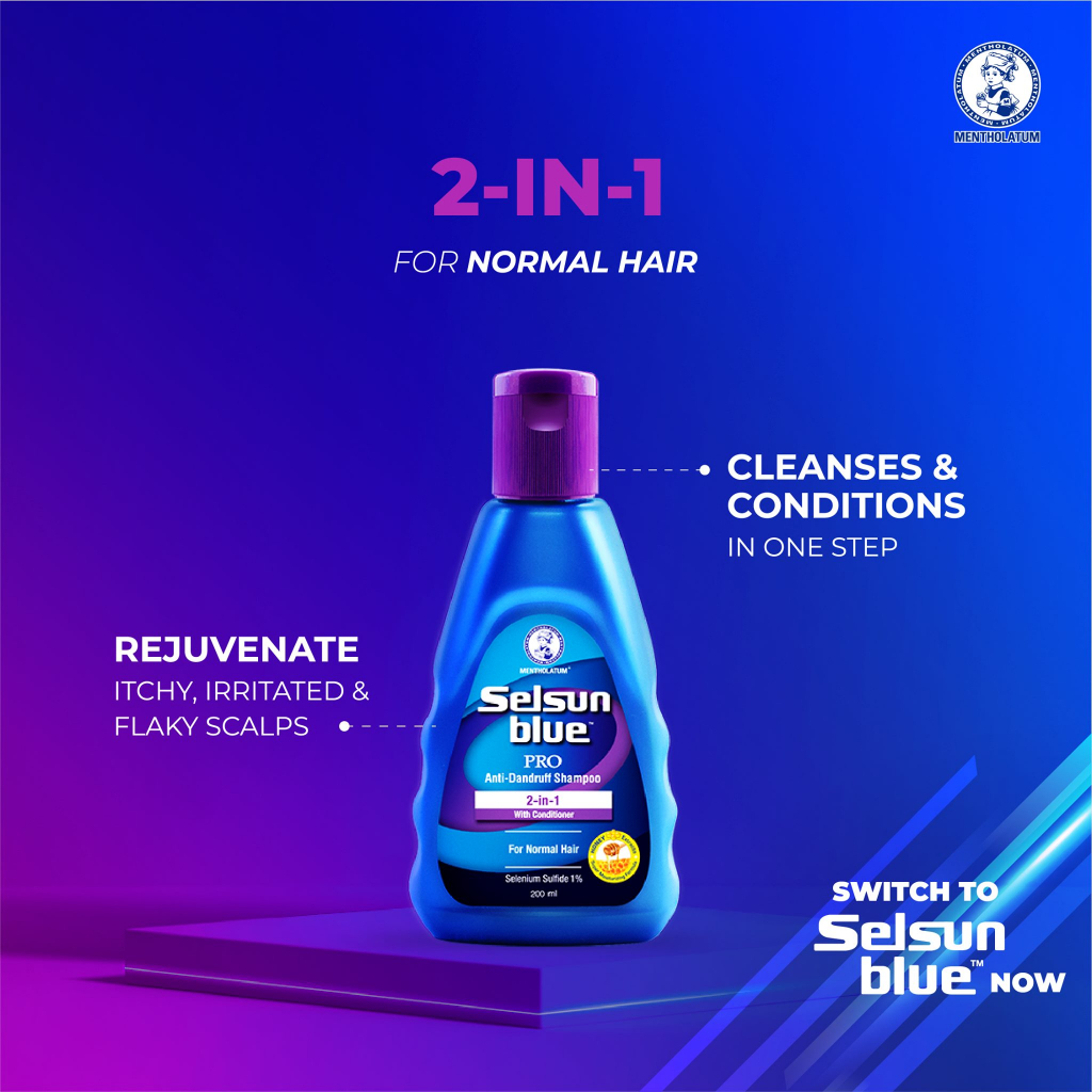 SELSUN BLUE PRO ANTI DANDRUFF 2 IN 1 WITH CONDITIONER 120ML | Shopee ...