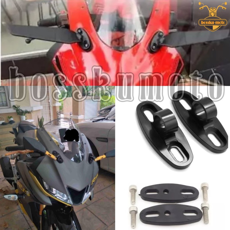 UNIVERSAL SIDE MIRROR BRACKET FOR FAIRING MOTORCYCLE CNC MOUNTING CLAMP ...