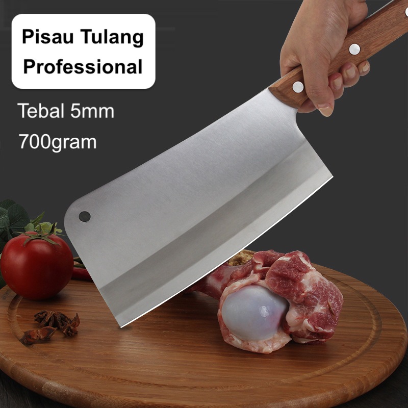 Pisau Kapak Tulang XL Professional 700g 5mm Bone Chopper Butcher ...