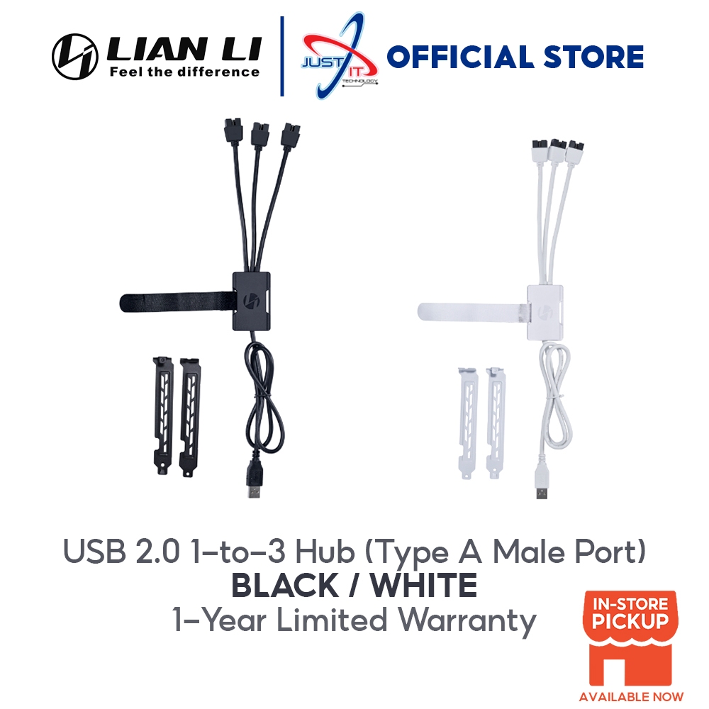 LIAN LI USB 2.0 1-to-3 Hub (Type A Male Port) - BLACK / WHITE | Shopee ...