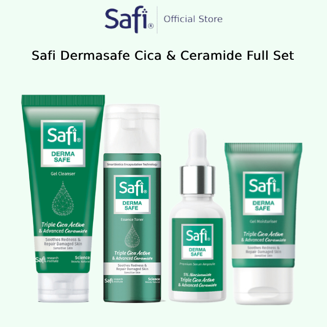 Safi Dermasafe Cica & Ceramide Full Set | Cleanser | Toner ...