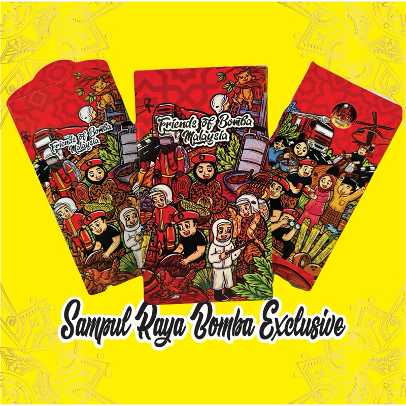 50pcs Sampul Raya Bomba viral Versi Doodle | Shopee Malaysia