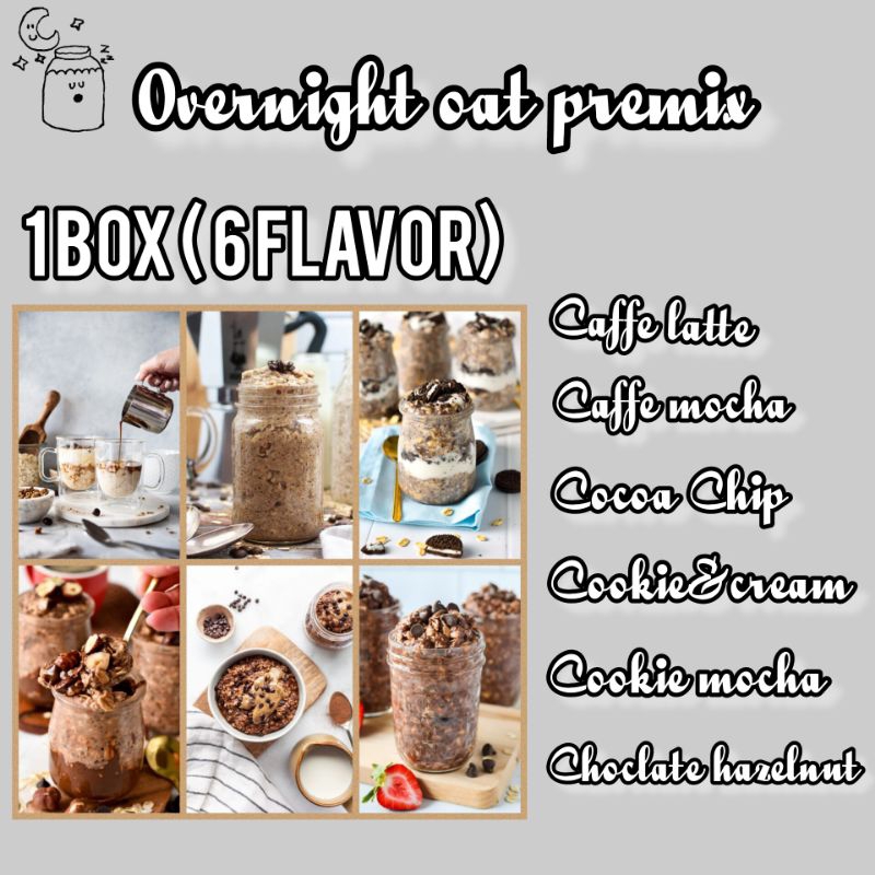 [6 FLAVOR] Overnight Oats Premix for Breakfast | Shopee Malaysia