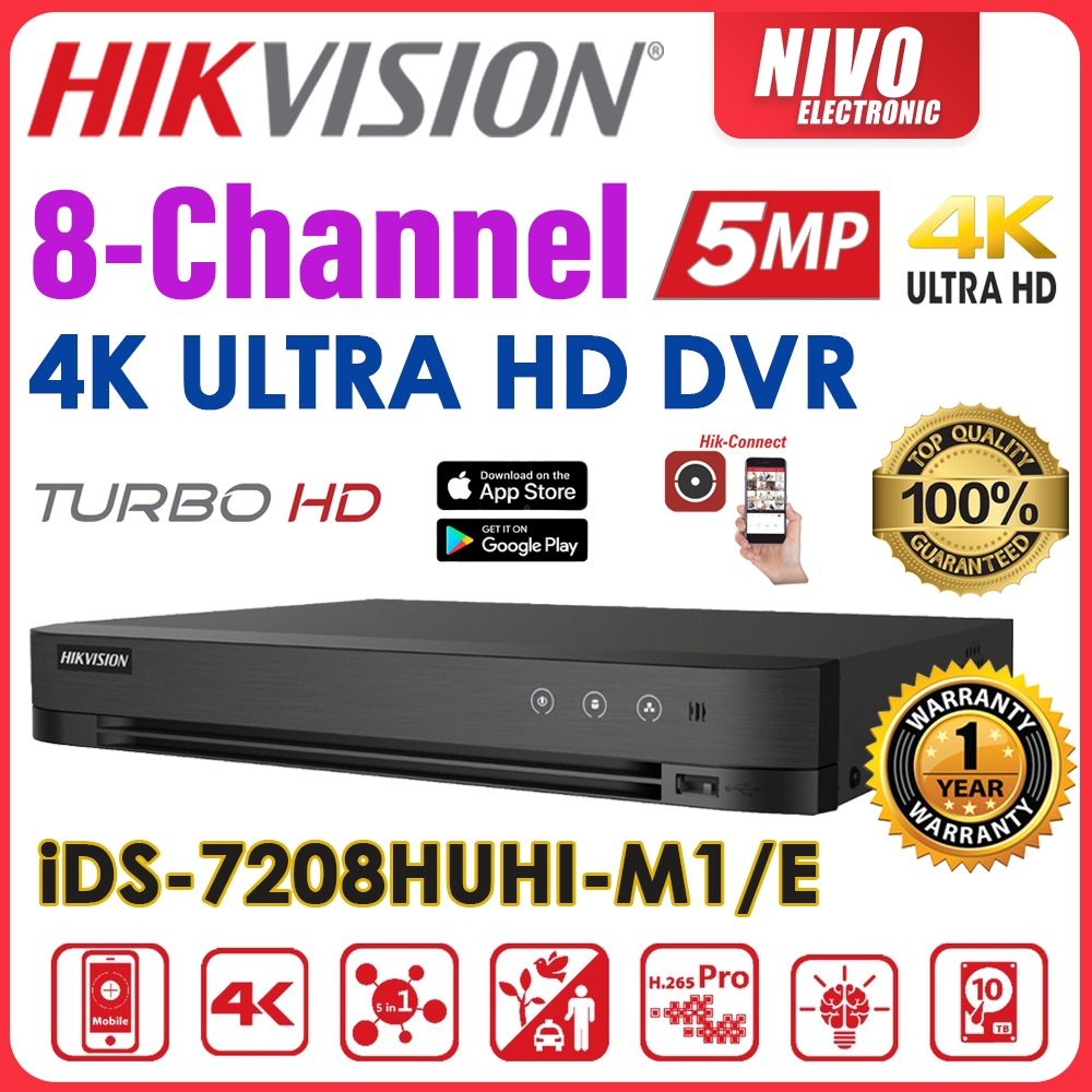 HIKVISION CCTV DVR 8Ch Digital Video Recorder/Decorder Turbo HD iDS ...