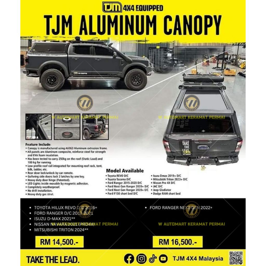 ISUZU DMAX 2021 TJM ALUMINUM FLY WING CANOPY | Shopee Malaysia