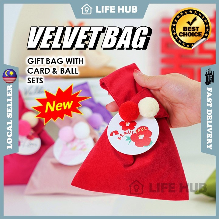 VELVET Bag Uncang Doorgift Organza Pouch Bag Mini High Quality Birthday ...