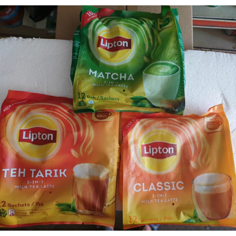 Lipton Milk Tea 3in1 Matcha / Original/ teh tarik (12s) | Shopee Malaysia