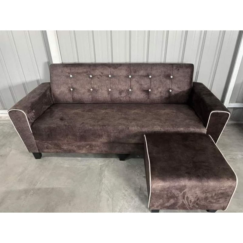 Setia- L Shape Sofa Baldu[Ready Stock] 3 seater+stool | Shopee Malaysia
