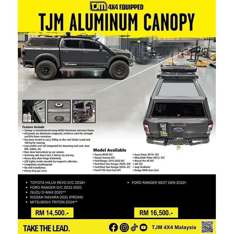 NISSAN NAVARA PRO4X 2021 TJM Aluminium Fly Wing Canopy | Shopee Malaysia