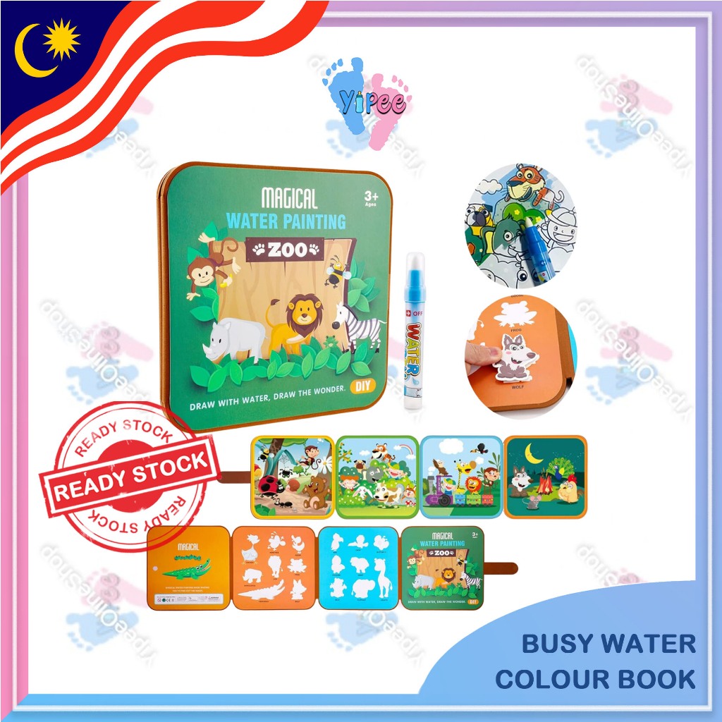 Reusable Children's Water Painting Book Early Education Buku Mewarna ...