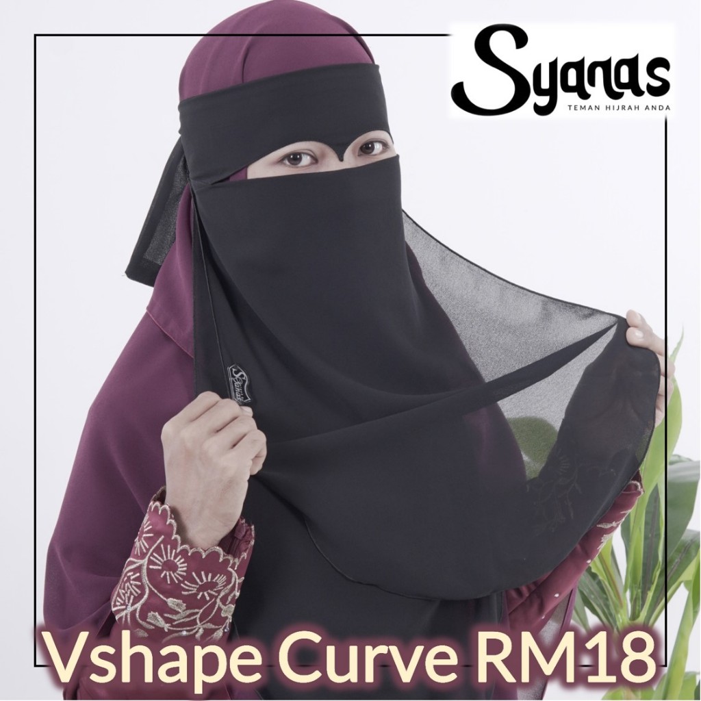 NIQAB V SHAPE CURVE BY SYANAS TEMAN HIJRAH ANDA CANTIK SELESA MAMPU ...