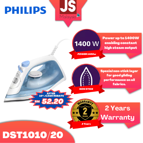 PHILIPS STEAM IRON [ DST1010/20 ] OR Elba Steam Iron ESI-N1852 | Shopee ...
