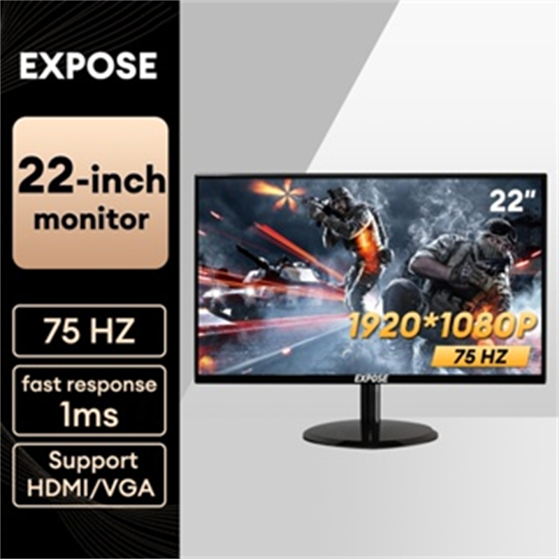 Monitor 22 Inch PC Monitor 75HZ 1080P LED Computer Monitor 22" Gaming ...