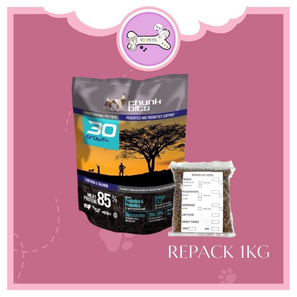 [REPACK] Chunk Bits Dog Food 1kg - (Sensi 27 / Growth 30 / Holistic ...